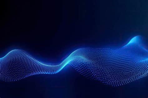 Premium Ai Image Dynamic Blue Particle Wave Abstract Sound Visualization Digital Structure Of
