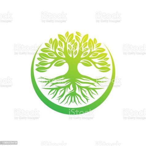 트리 로고 디자인 벡터 일러스트레이션 자연 농업 및 농장 사업을위한 창조적 인 디자인 개념의 추상 나무 로고 벡터 트리 로고