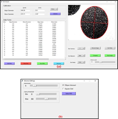 Software Interface For Automatic Strain Analysis A Main Window Download Scientific Diagram