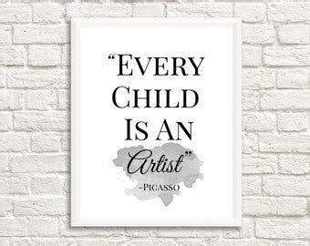 Picasso Quote Art Etsy
