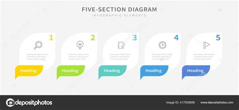 Five Section Diagram Infographic Template Heading Banners Icons Stock Vector Image By Kchungtw