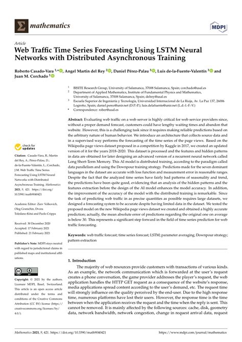 Pdf Web Traffic Time Series Forecasting Using Lstm Neural Networks