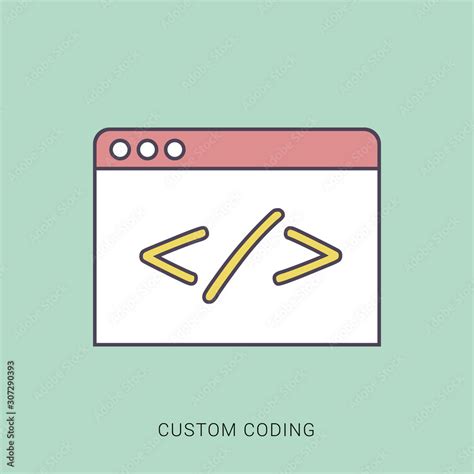 Custom Coding Symbol On White Backgroundclean Vector Red And Green