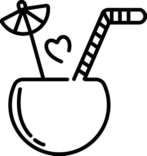 Coconut Drink Icon In Flat Style 24292415 Vector Art At Vecteezy