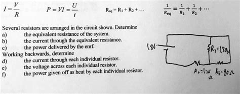 V Pvi U 111 Req Rcq Ru Rz Several Resistors Are Arranged In The Circuit Shown Determine The