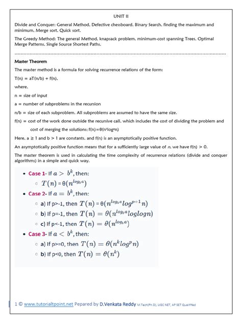 Daa Unit Ii Pdf Computer Programming Computer Science