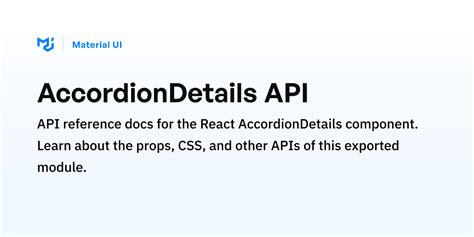Accordiondetails Api Material Ui