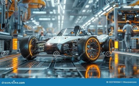 Futuristic Electric Car Chassis Design Generative Ai Stock Illustration