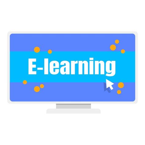 Premium Vector Elearning Computer Monitor Icon Flat Illustration Of Elearning Computer Monitor