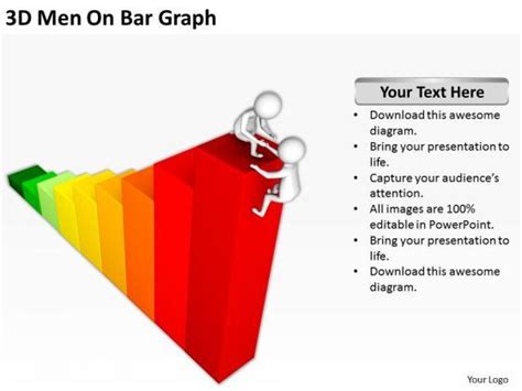Business People D Men On Bar Graph PowerPoint Templates Ppt Backgrounds For Slides