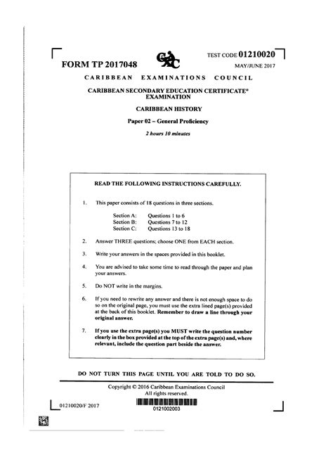 SOLUTION History Csec Past Paper Studypool