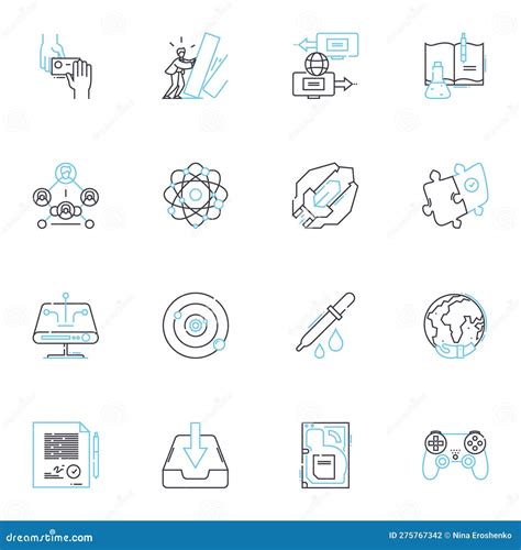 Business Enterprise Linear Icons Set Innovation Marketing Strategy Growth Efficiency