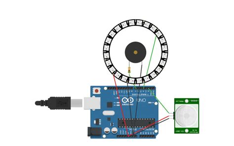 Circuit Design Arduino Pir Alarm Tinkercad
