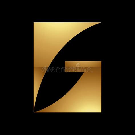 Golden Letter G Symbol On Black Background Icon 2 Stock Vector