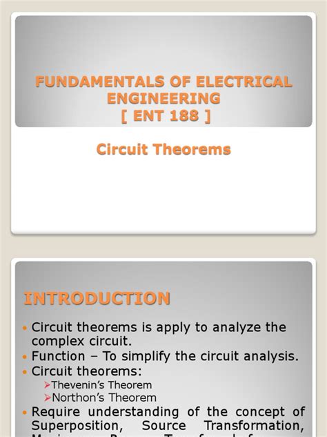 Lecture 5 Circuit Theorems Pdf Electrical Network Series And Parallel Circuits