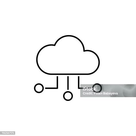 비즈니스 서 클라우드 컴퓨팅 라인 아이콘 아이디어에 팀워크 표지판 및 기호는 웹 로고 모바일 앱 Ui Ux에 사용할 수 있습니다 개념에 대한 스톡 벡터 아트 및 기타 이미지