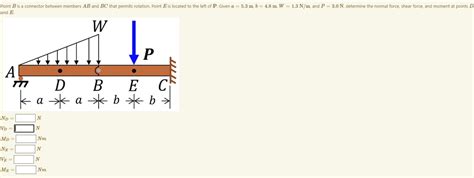 Point B Is A Connector Between Members Ab And Bc That Permits Rotation Point E Is Located To