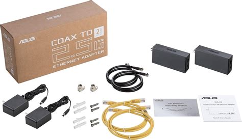 Asus 2 5gbps Ethernet Over Coax Adapter Starter Kit Ma 25 2 Pack Moca 2 5 High Speed