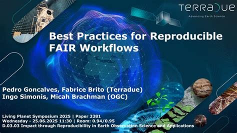 Lps25 Best Practices For Reproducible Fair Workflows Terradue Pdf
