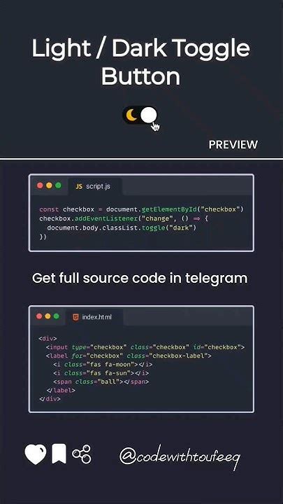 Light Dark Toggle Button 🔘 Html5 Programming Subscribe Webdevelopment Codinglife Youtube