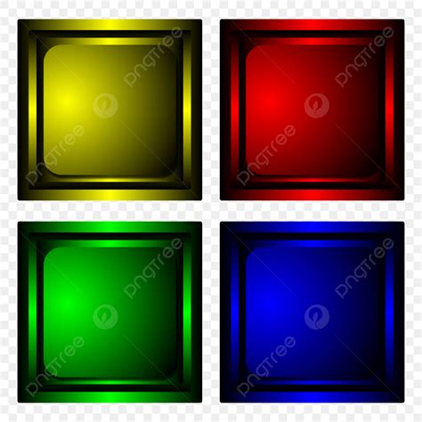 Gradient Colour Vector Art Png Box Button Set Gradient Colourful Png