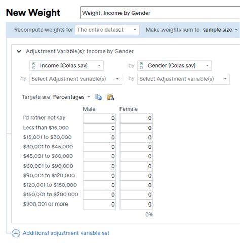 How To Configure A Weight From Variables Q Help