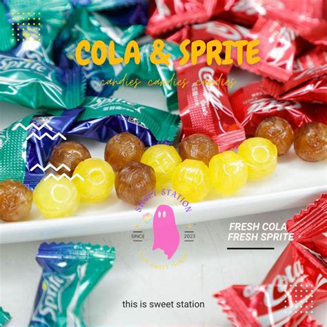 Cola And Sprite Candies ลูกอมรสโค้ก รสสไปรท์ แพ็ก50 100ชิ้น ลูกอมกลิ่น