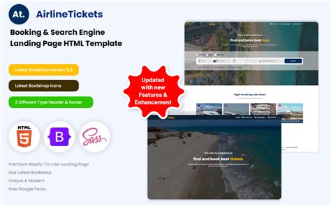 4 Airline Tickets Landing Page Templates By ⭐ Templatemonster