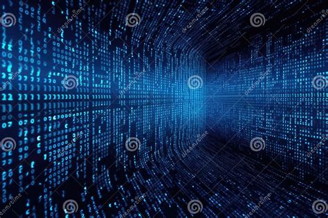 Digital Binary Data Streaming Binary Code Background Matrix Background With Digits Generative