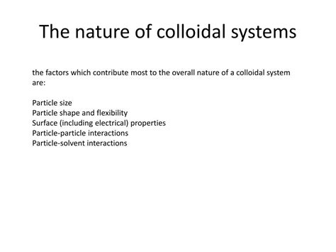 Ppt Introduction To Colloid And Surface Chemistry Powerpoint