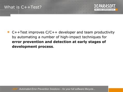 introduction to parasoft c test ppt