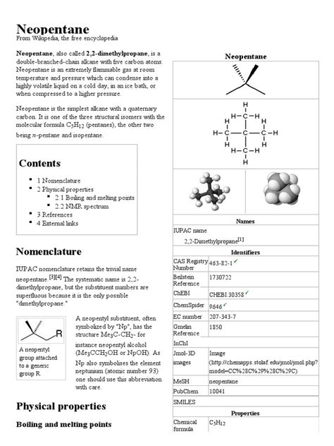 Neopentane Molecules Physical Chemistry