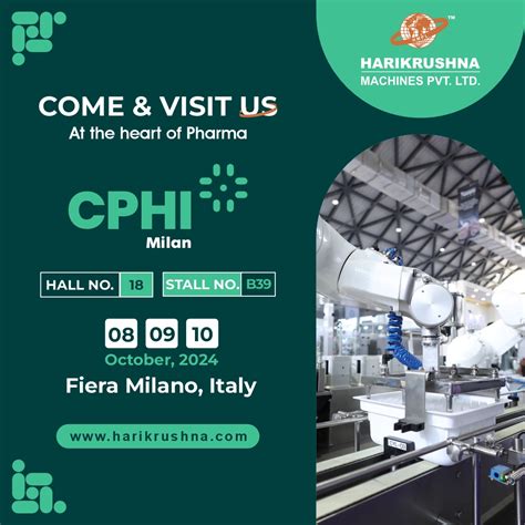 Cphi Milan 2024 Lets Meet Harikrushna Machines Team