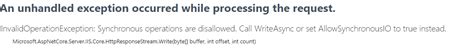 دلیل خطای synchronous operations are disallowed در core پرس نت