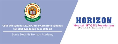 Cbse 9th Syllabus 2023 Get Info L Horizon Academy Yamuna Vihar