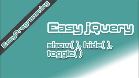 Easy Jquery Enhance Your App With Show Hide And Toggle 7 Youtube
