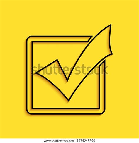 Black Check Mark Box Line Icon Stock Illustration Shutterstock