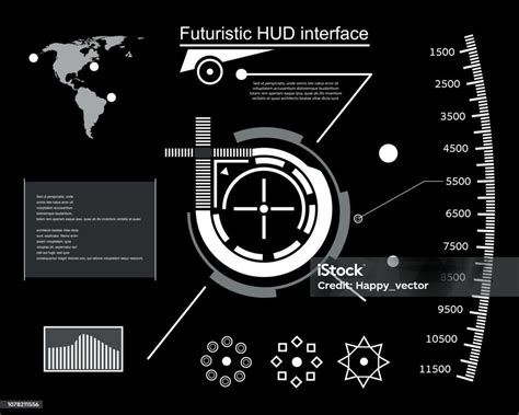 추상 미래 개념 벡터 미래 블루 가상 그래픽 터치 사용자 인터페이스 Hud 웹 사이트 검정색 배경 테크노 온라인 디자인 비즈니스