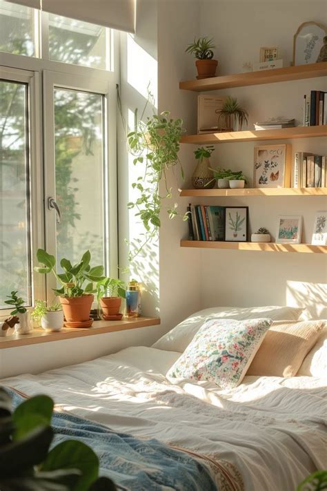 Cozy Bedroom Decor With Plants And Books Room With Natural Light