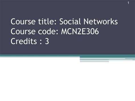 Module1 Social Networks Pg Computer Network Engineering Ppt