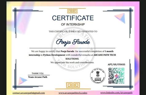 Pooja Sarode On Linkedin Arcanepathtechsolutions Arcanepathinternship