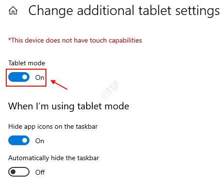 How To Turn On Off The Tablet Mode On Windows 10