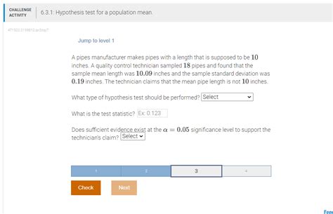 [solved] Challenge Activity 6 3 1 Hypothesis Test For A Population Course Hero