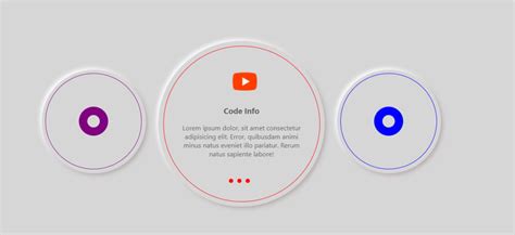 Neumorphism Circle Card With HTML And CSS Code Info