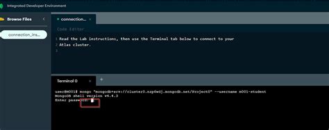 ide terminal will not show text m001 mongodb basics mongodb
