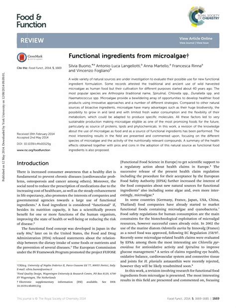 Pdf Functional Ingredients From Microalgae Dokumentips