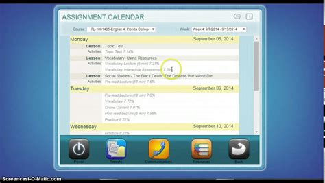Finding The Assignment Calendar In Edgenuity Youtube