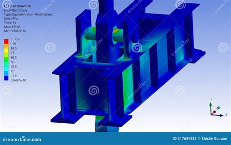 Industrial Lifting Beam For A Hydropower Project Stock Illustration Illustration Of Ansys