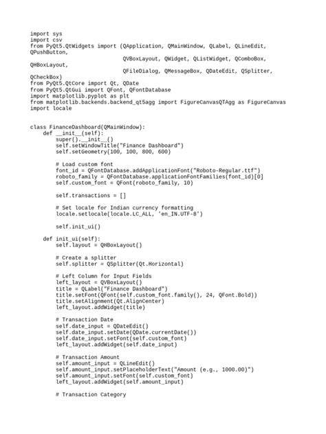 Financedashboard Pdf Computing Software