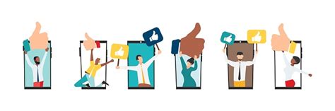 온라인 품질 평가 별 5개 좋아요 5개 고객 피드백 평가 온라인 설문조사 개념 고객 경험을 평가하고 리뷰를 작성하고 피드백을 남기는 사람들 그룹 벡터 Brand Name